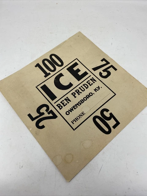 ANTIQUE BEN PRUDEN Ky Owensboro KY Ice Mfg Delivery Home Truck Card ...