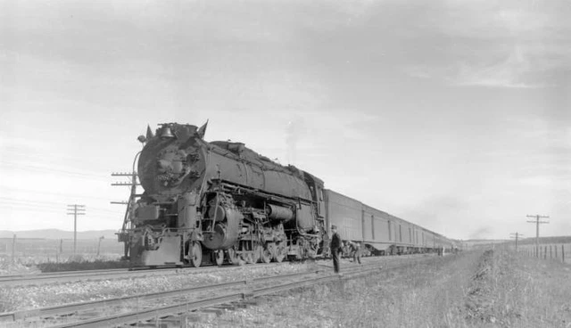AT&SF SANTA FE Railroad locomotive engine No. 3767 type 4-8-4 OLD TRAIN ...