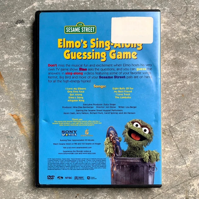 SESAME STREET ELMO'S Sing-Along Guessing Game DVD £4.13 - PicClick UK