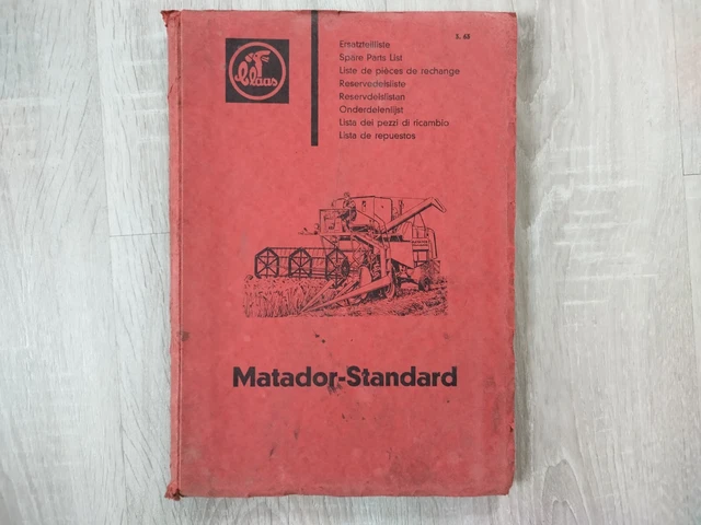 CLAAS MATADOR-STANDARD ERSATZTEILLISTE 3. 63 EUR 39,00 - PicClick DE