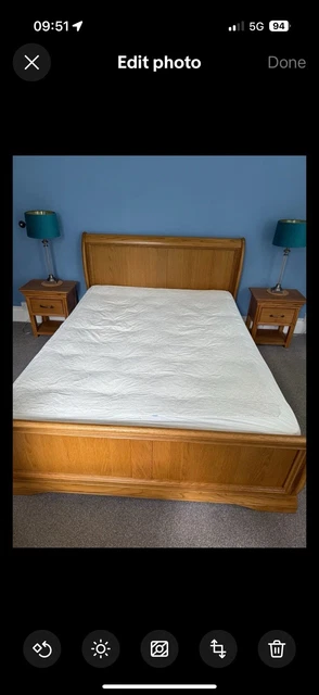 OAK KING SIZED Sleigh Bed £363.70 - PicClick UK