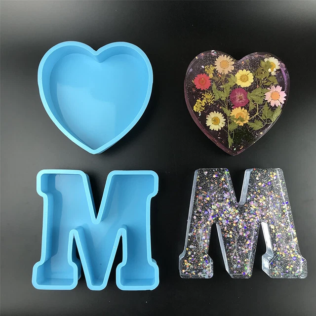 3D LARGE LETTER Alphabet Numbers Silicone Mold Crystal Epoxy Resin ...