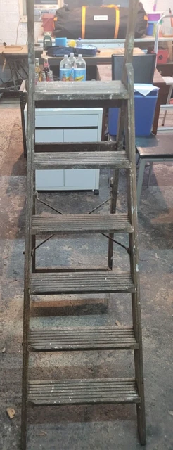 ANTIQUE SIMPLEX PATENT 6 Rung Ladder Original - Unrestored £100.00 ...