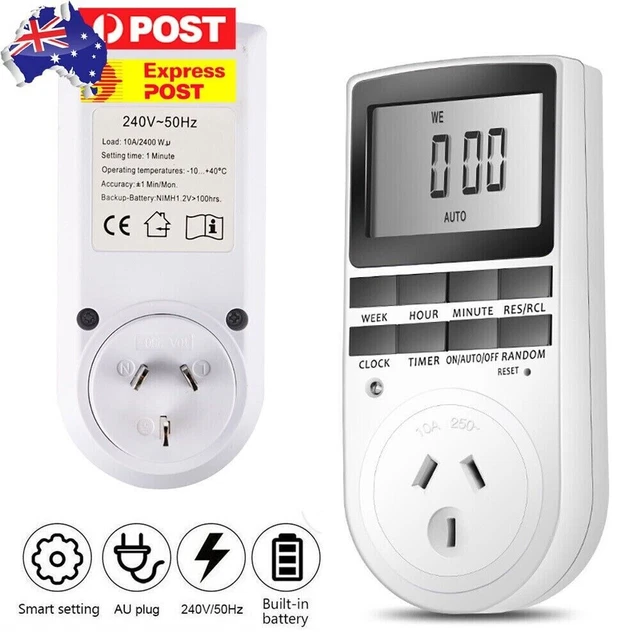 Digital Timer Switch Socket Electric Programmable Power 240v Au Plug