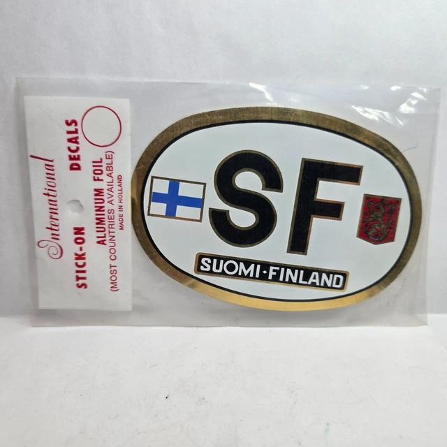 VINTAGE FINLAND SF Aluminum Foil Decal Suomi Sticker Holland Alimex ...