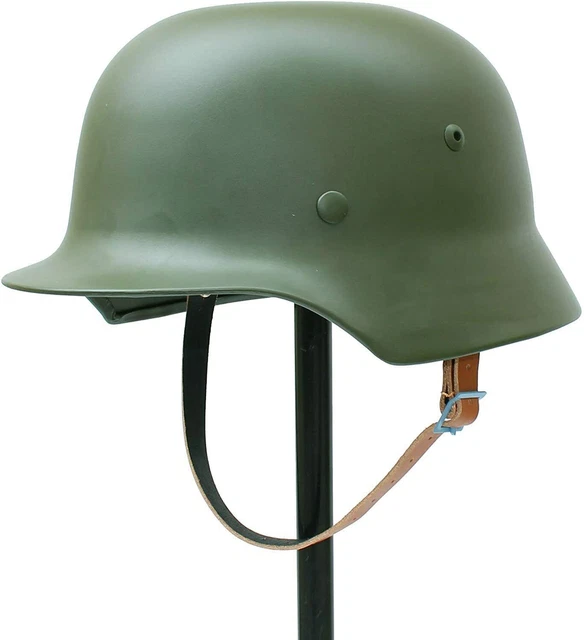 WW2 GERMAN WWII Soldier M35 Helmet Steel Material Stahlhelm Black Green ...