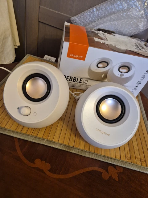 CREATIVE PEBBLE V3 Minimalistic 2.0 USB-C Desktop Speakers with ...