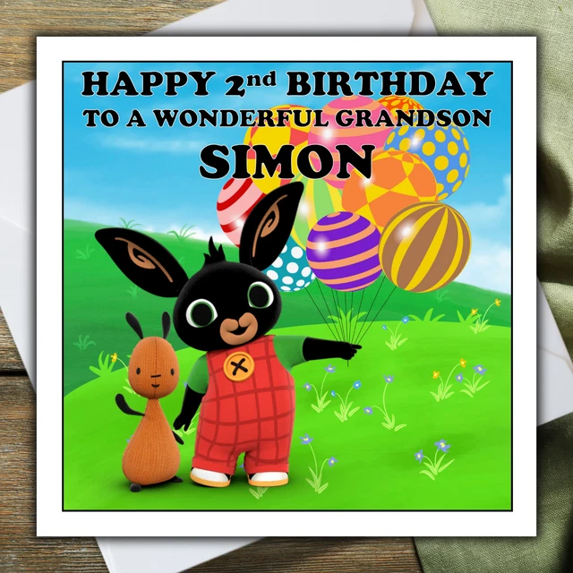 BING THEME BIRTHDAY CARD personalised AGE RELATIONSHIP NAME £3.50 ...