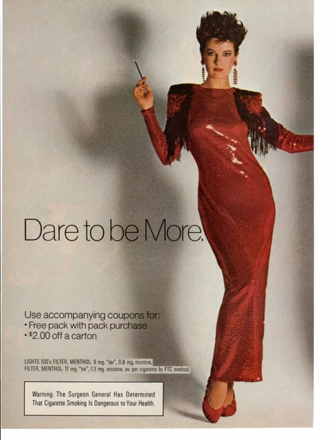 VINTAGE PRINT AD Tobacco Cigarette advertisement More Dare to Be Girl 2 ...
