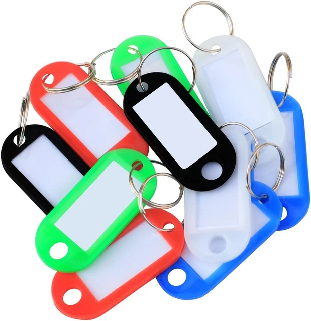 TRIXES KEY TAGS - Colour Coded Plastic - with Paper Label Inserts ...