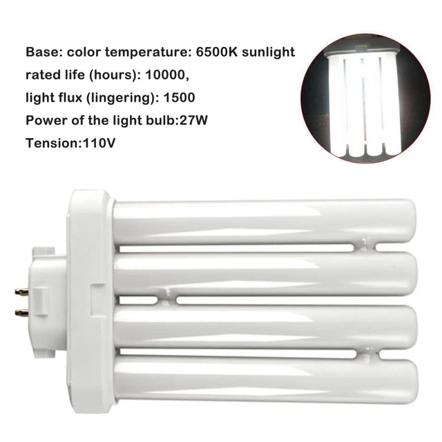 27W FML 27W 6500K 4 Broches Quad Tube Ampoules Compact Tube Fluorescent ...
