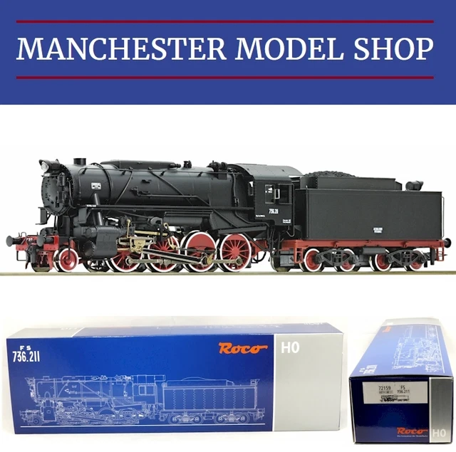 ROCO 72159 HO 1:87 Steam locomotive S160 FS 736.211 Italy "DCC SOUND ...
