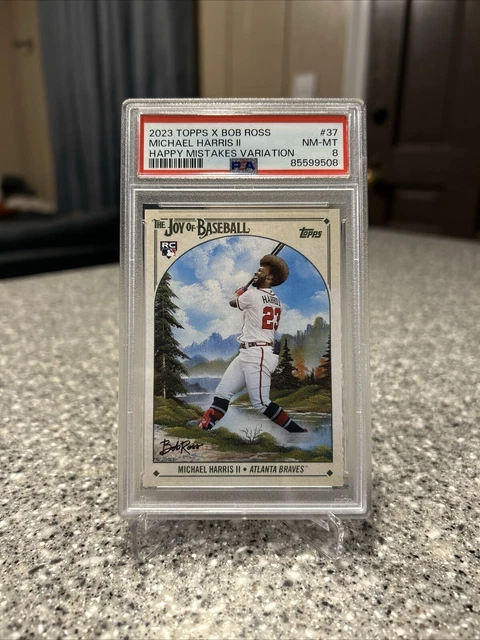 2023 TOPPS X Bob Ross Michael Harris II Happy Mistake SSP PSA 8 Braves ...
