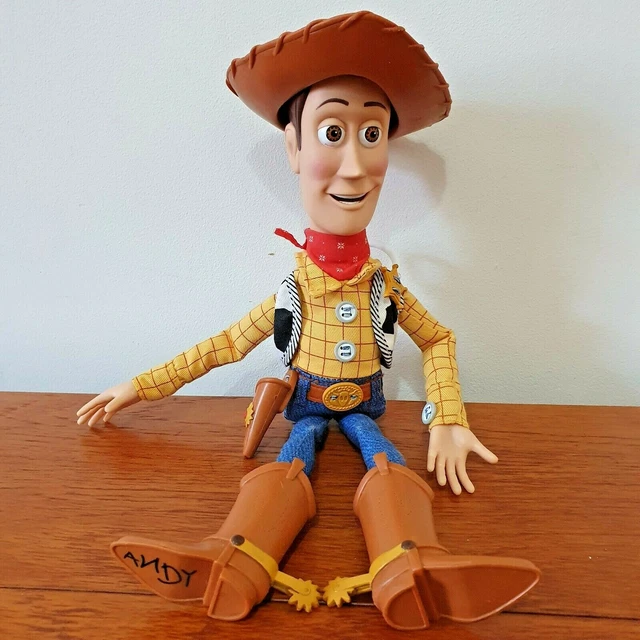 DISNEY PIXAR TOY Story 13” Inch Pull String Woody - 2002 Hasbro - Hat ...