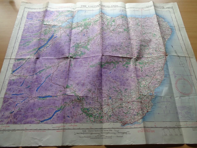 WW2 (1944) &ARMY / AIR" MAP of "THE EASTERN HIGHLANDS" (Dundee ...