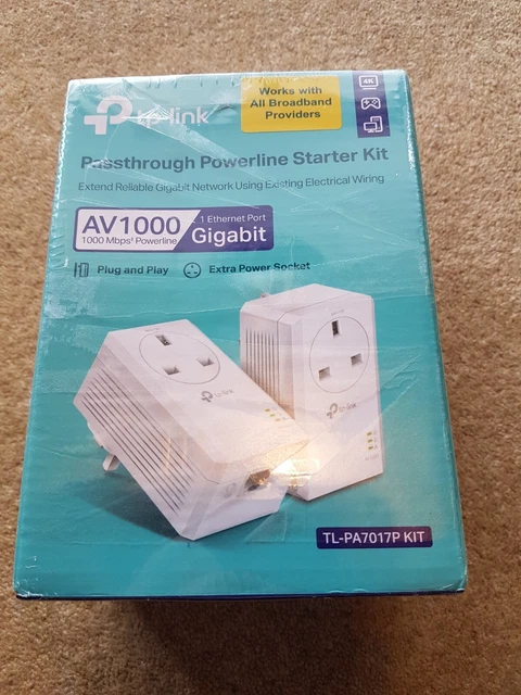 TP-LINK TL-PA7017P KIT Gigabit Passthrough Powerline Starter Kit Data ...