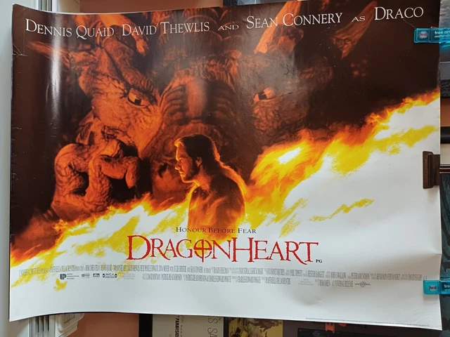DRAGONHEART - DENNIS Quaid - Quad Cinema Poster £7.58 - PicClick UK