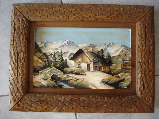 TABLEAU DE CHALET de montagne en relief signé Guillot EUR 25,00 - PicClick FR