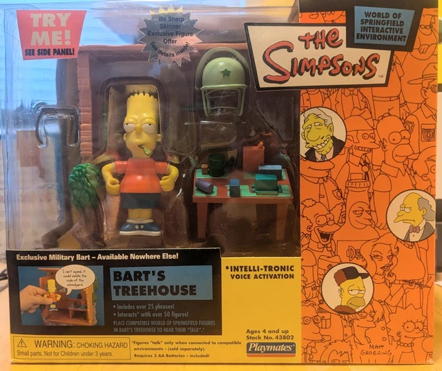 BRAND NEW! WOS Playmates Simpsons Interactive Bart's Treehouse & Figure ...