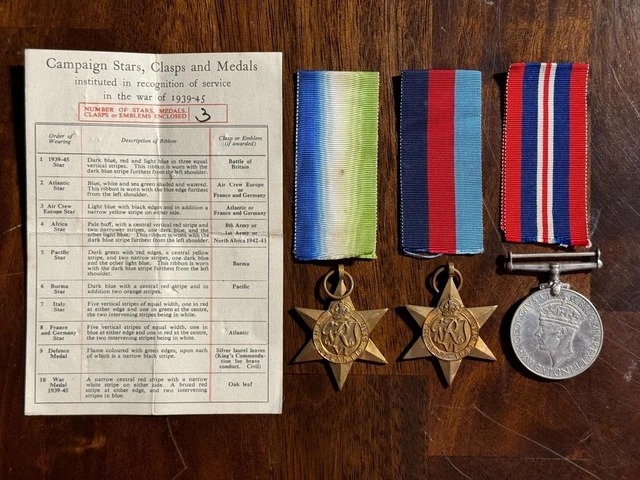 THREE WWII 1939-45 War Medals Awarded to Mr F SUMMERFIELD and FREEMAN ...