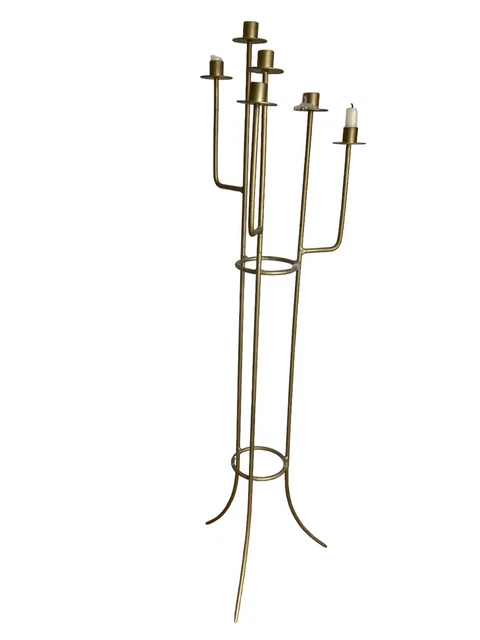 KERZENSTÄNDER FÜR 6 Kerzen Metall Bronze mit 2 Halterungen für Blumentöpfe 107cm EUR 39,99 ...