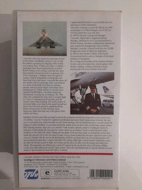 CONCORDE BRITISH AIRWAYS VHS Video Tape Cassette Part 1 Of 2 Aviation ...