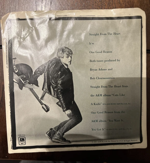 VINILE 1981 BRYAN Adams... Straight From the Heart, One Good Reason. A ...