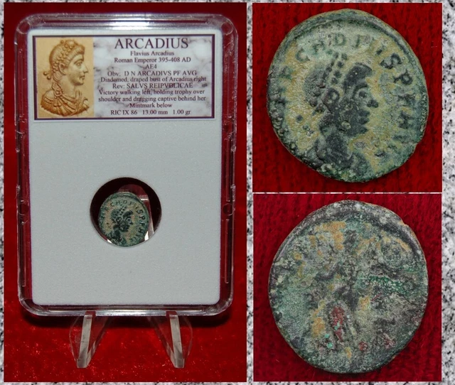 ANCIENT ROMAN EMPIRE Coin ARCADIUS Victory With Trophy AE4 ...