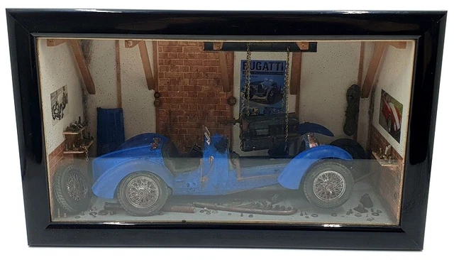 BURAGO 1/18 SCALE Diecast BURDC1 Bugatti Type 59 Blue With Garage ...