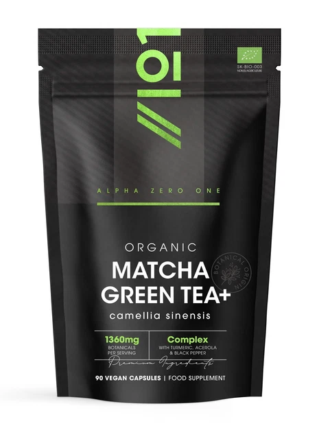 ORGANIC MATCHA GREEN Tea Extract 1360mg - 90 Vegan 1 count (Pack of 90 ...