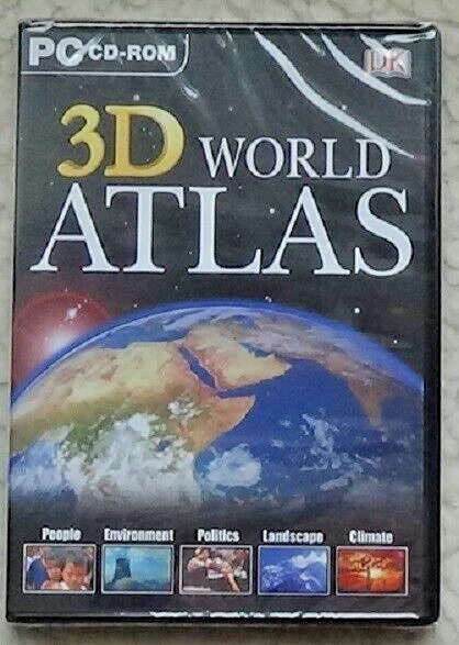 DK 3D WORLD Atlas PC CD Rom Geography Learning New & Sealed £3.75 ...