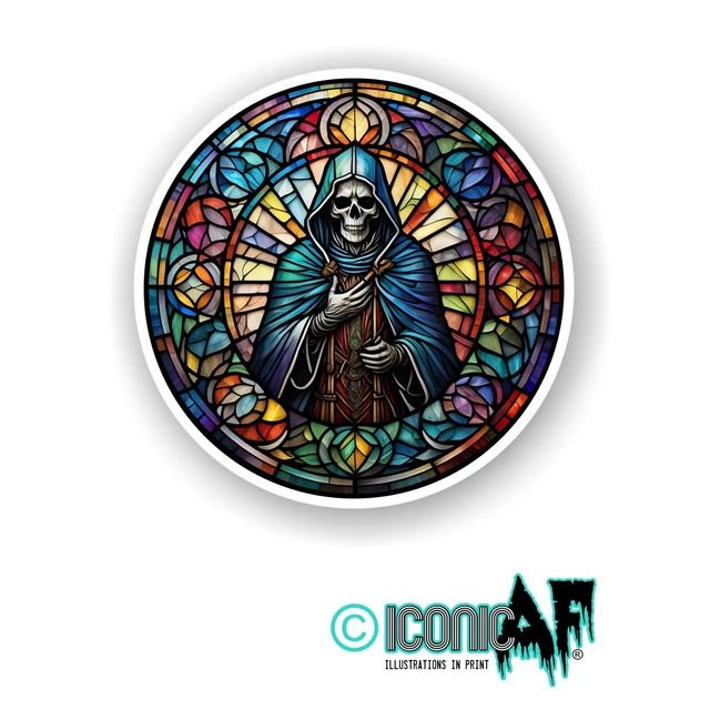 THE GRIM REAPER Death Gothic Stained Glass Window Effect Vinyl Car ...