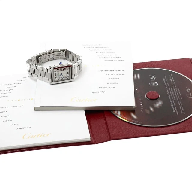 CARTIER TANK SOLO SM W5200013 24mm SS Silver Dial Quartz Watch #C587 £ ...