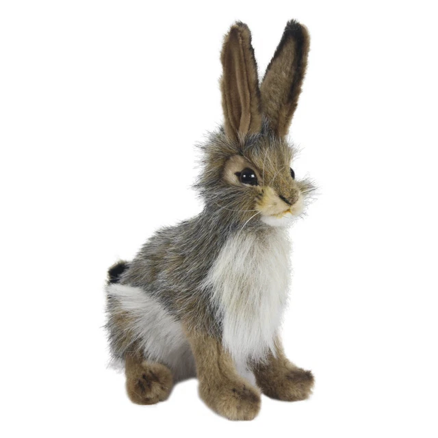 HANSA BLACK TAILED RABBIT REALISTIC CUTE SOFT ANIMAL PLUSH TOY 23cm ...