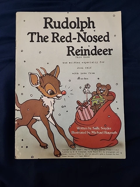 1984 RUDOLPH RED Nosed Reindeer Personalized Storybook Robert May Co ...