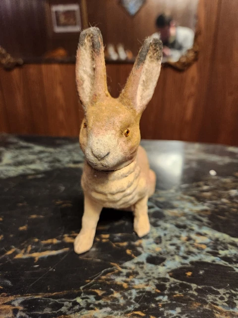 ANTIQUE GERMAN PAPER Mache Easter Bunny Rabbit Candy Container GERMANY ...