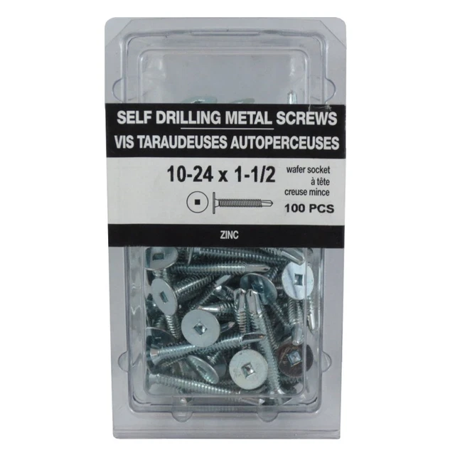 100 PACK #10 x 1-1/2" Wafer Head Socket Self-Drilling Tap Screws $58.39 ...