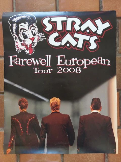 POSTER STRAY CATS Farewell (Adieux) European Tour 2008 Brian Setzer EUR ...