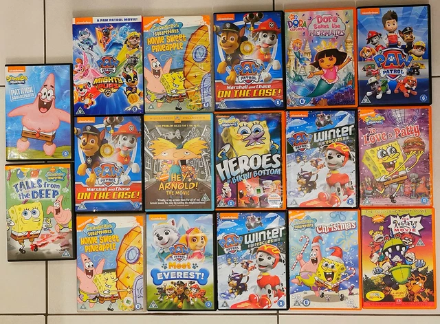 BUNDLE OF 17 Nickelodeon DVDs - Paw Patrol, SpongeBob, Rugrats, Dora ...