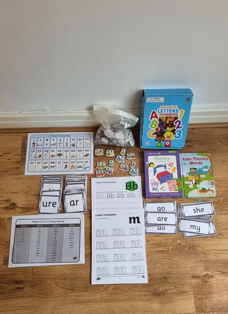 PHONICS FLASHCARDS ALPHA Blocks Digraphs Book Laminated Magnets £14.99 ...