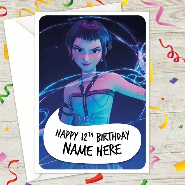 KPOP DEMON HUNTERS ZOEY Personalised Birthday Card - movie huntr/x k ...