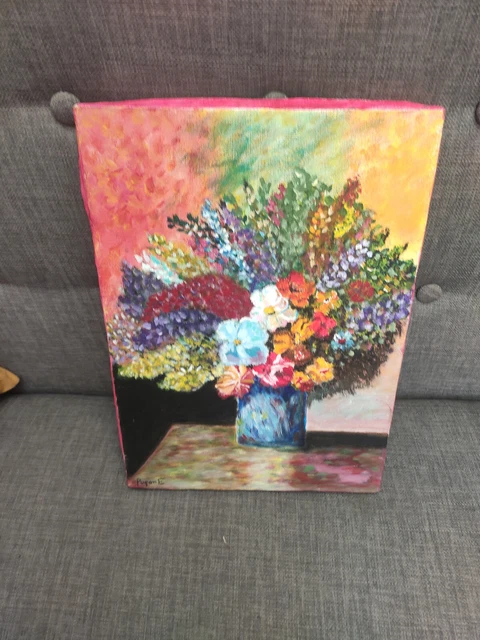 ANCIEN TABLEAU HUILE sur toile nature morte signé papon E EUR 14,00 - PicClick FR