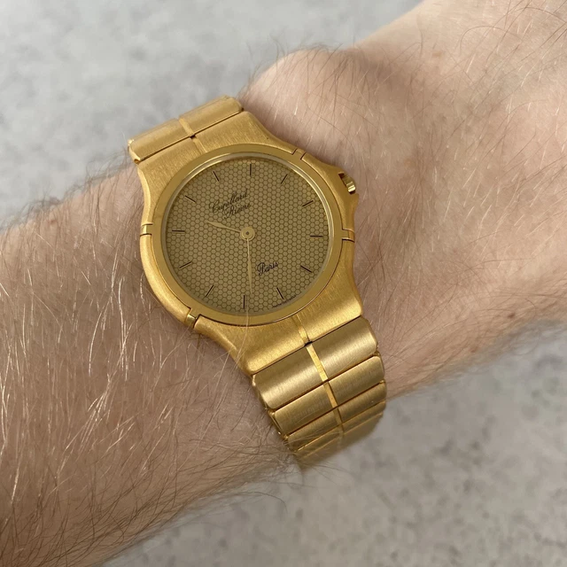 VINTAGE CUPILLARD RIÈME Paris Quartz O1XM13 Gold Plated Honeycomb Dial ...