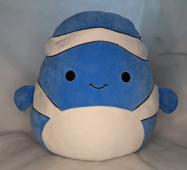 SQUISHMALLOWS RICKY THE Clownfish Fish Soft Plush Toy Blue White 12" £ ...