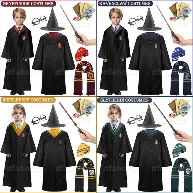 HARRY POTTER GRYFFINDOR Ravenclaw Wizard Childs Adults Robe Fancy Dress ...