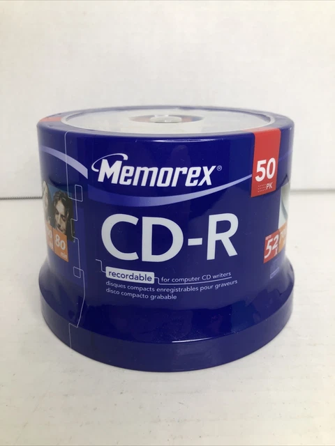 MEMOREX CD-R 50 Pack 52X 700Mb 80 Min Brand New Factory Sealed Discs ...