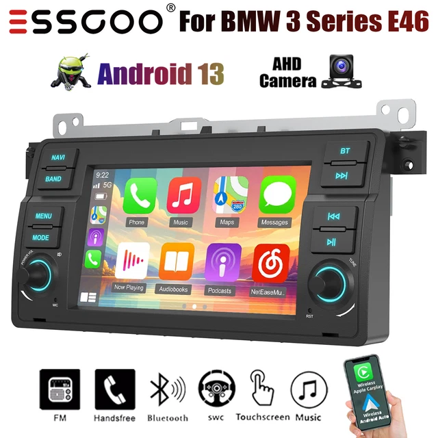 FOR BMW 3 Series E46 M3 CarPlay Android 13 Car Stereo WIFI GPS NAV BT ...