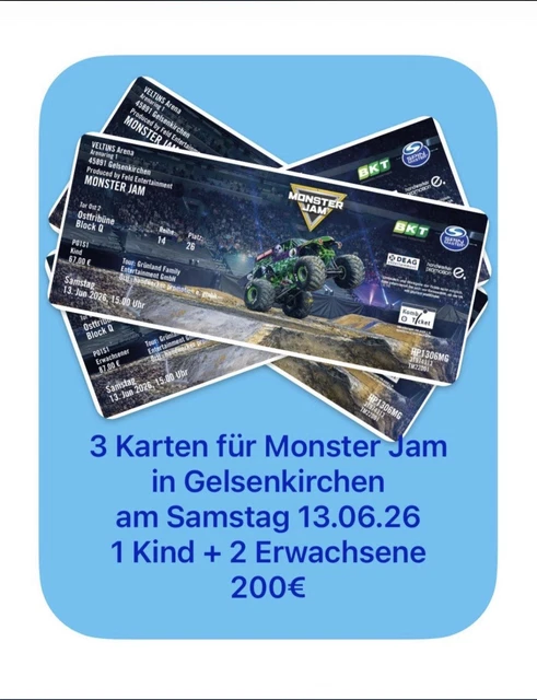 MONSTER JAM TICKETS 2026 EUR 200,00 - PicClick DE