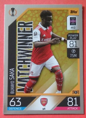 MATCH ATTAX 2022 2023 22 23 Bukayo Saka Arsenal Match Winner £0.99 ...