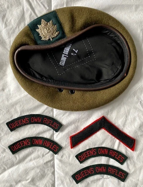 WW2 QUEEN'S OWN Rifles QOR Reenactment Beret + Badges Starter Kit ...